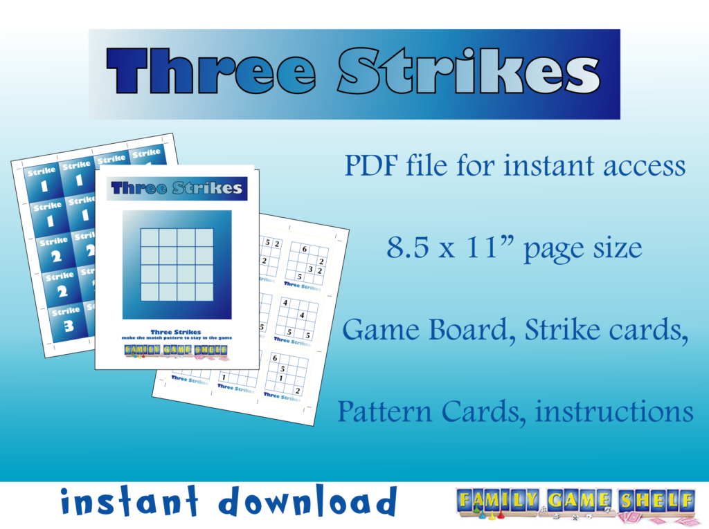 Three Strikes Dice Game – Family Game Shelf Shop
