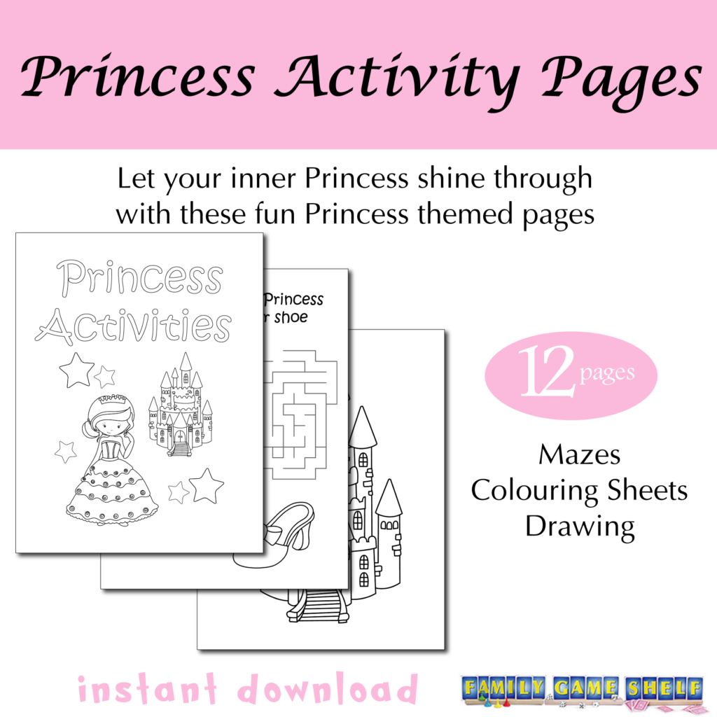 Princess Activity Pages – Family Game Shelf Shop