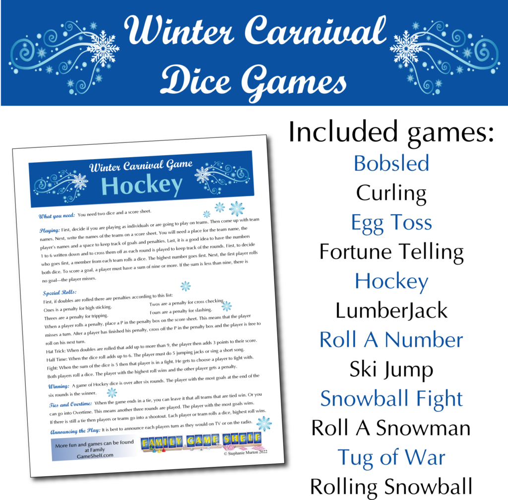 Winter Carnival Dice Games – Family Game Shelf Shop