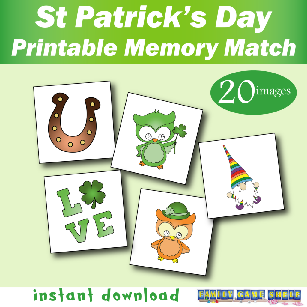 St Patrick’s Day Memory Match – Family Game Shelf Shop